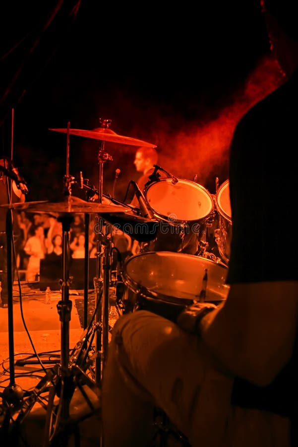 Drummer on concert stock image. Image of concert, festival - 29939209