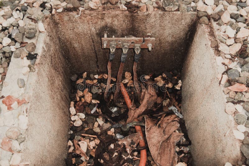 Photo of a Concrete Electricity and Lightning Grounding Pit. Stock ...