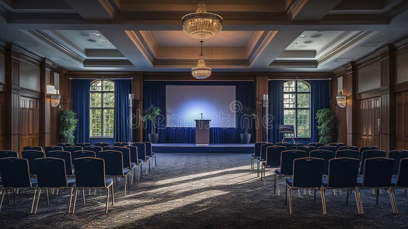 A Photo of a Conference Room Setup in an Event Venue Stock Illustration ...