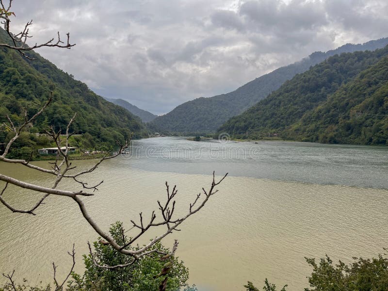 In the Photo, the Confluence of Two Rivers in Georgia Stock Photo ...