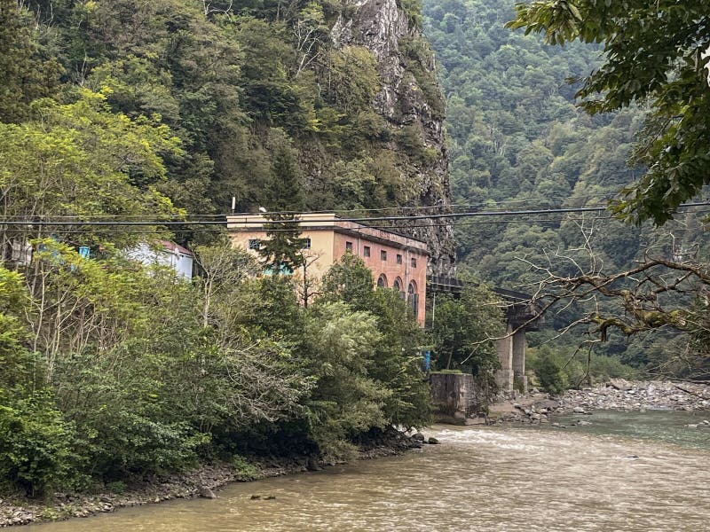 In the Photo, the Confluence of Two Rivers in Georgia Stock Image ...