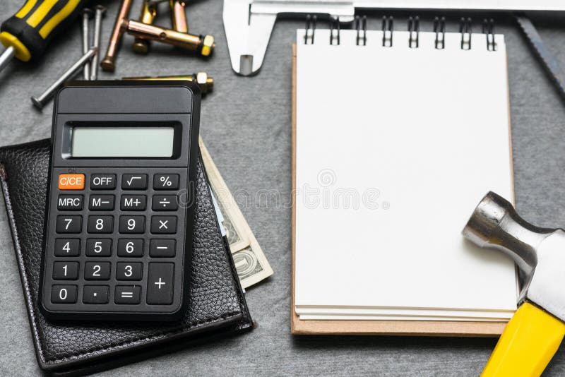 Construction Cost or Repair Calculation Stock Image - Image of mockup ...