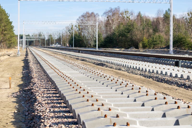 Photo Construction of a New Railway Line Stock Photo - Image of ...