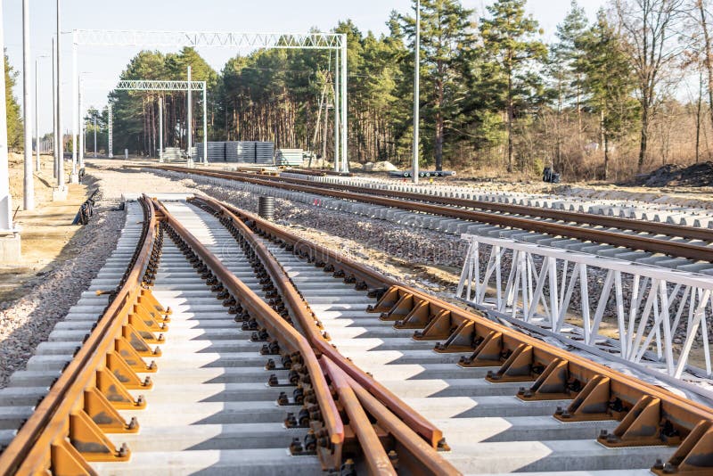 Photo Construction of a New Railway Line Stock Image - Image of ...