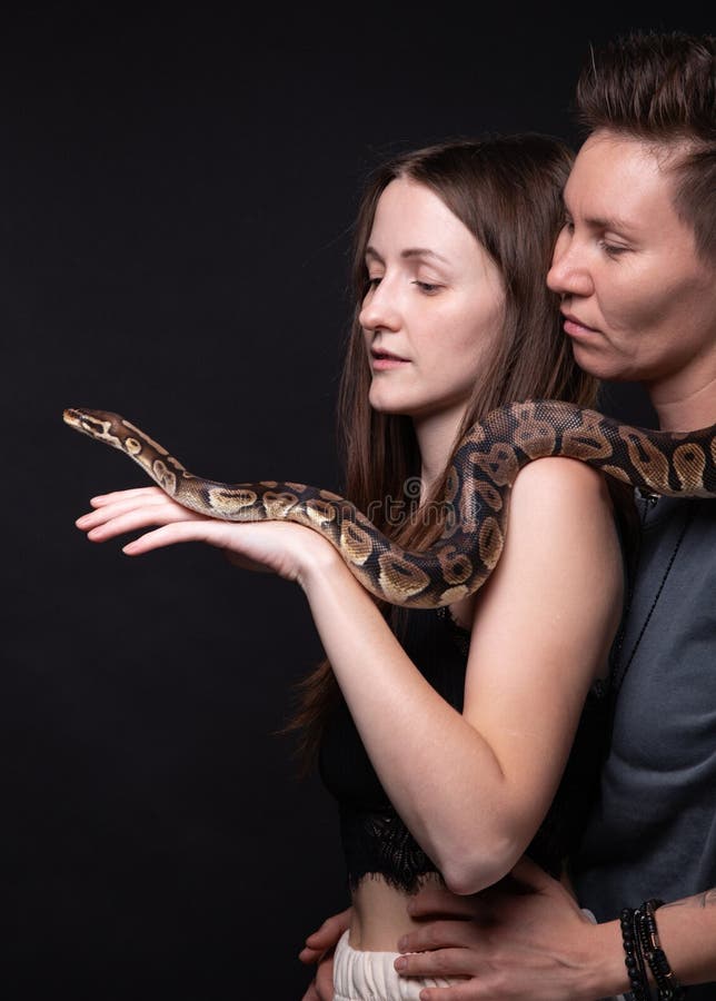 Photo of Two Kissing Women with Snakes Stock Photo - Image of snake ...