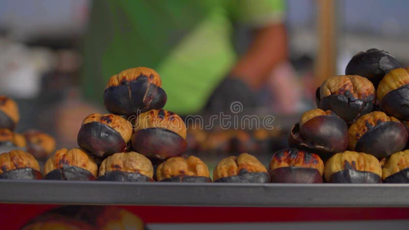 Cooked Chestnuts on Basket in Philippine Market Stock Photo - Image of ...