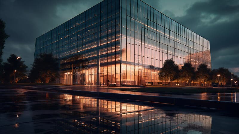 Photo of a Corporate Building. Generative AI Stock Illustration ...