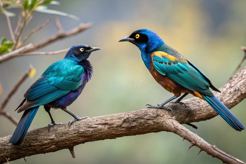 Photo of Couple of Birds - Focus in the First Plane Stock Image - Image ...