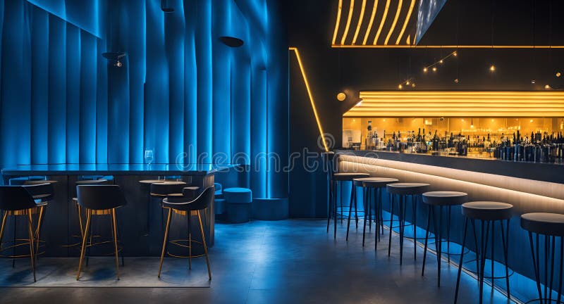 Ai Generated a Cozy Bar with Warm Lighting and Inviting Seating Stock ...
