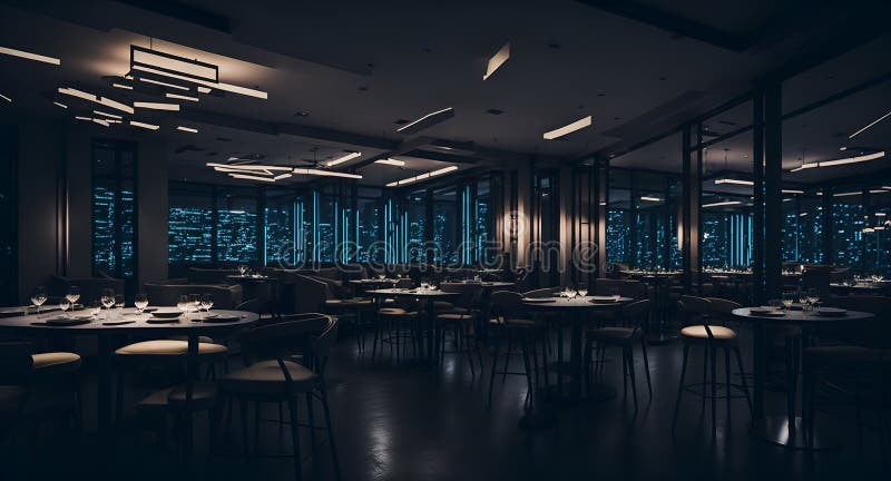 Ai Generated a Cozy and Intimate Atmosphere of a Restaurant with Soft ...