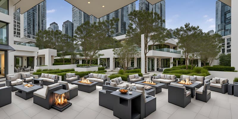Ai Generated a Cozy Outdoor Gathering Space with a Fire Pit and ...