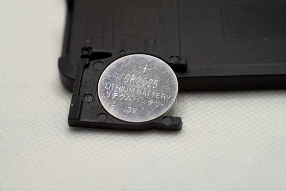 Photo of Cr2025 Battery on White Background Stock Image - Image of ...