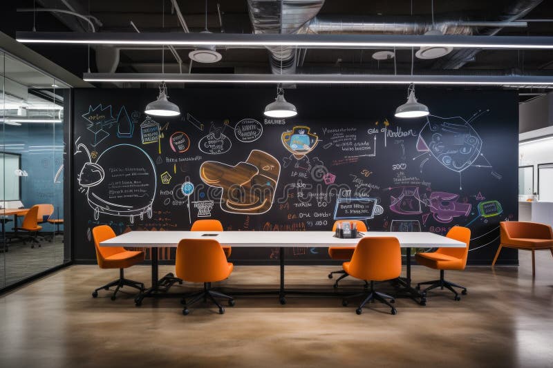 Photo of a Creative Office Design with Writable Walls Stock ...
