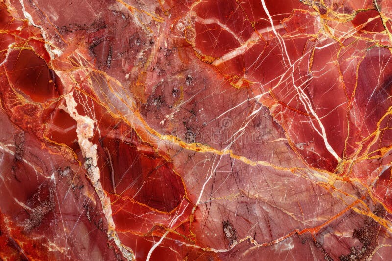 Photo of Crimson Red Marble Pattern with White Veins. Background ...