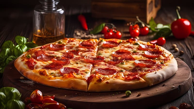 Photo Crispy Mixed Pizza with Olives and Sausage Made with Generative ...