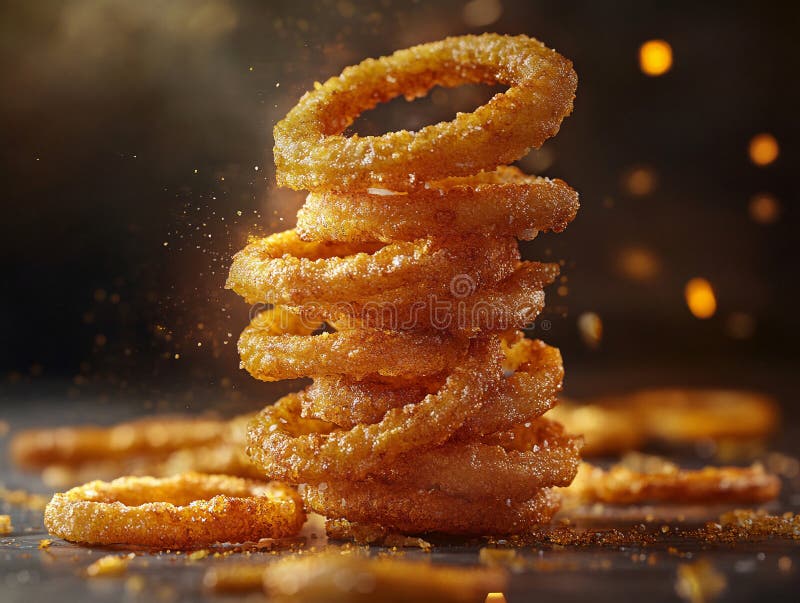 Photo of Crispy Onion Rings Highlighting Perfectly Fried Appetizers ... Photo of Crispy Onion Rings Highlighting Perfectly Fried Appetizers ...