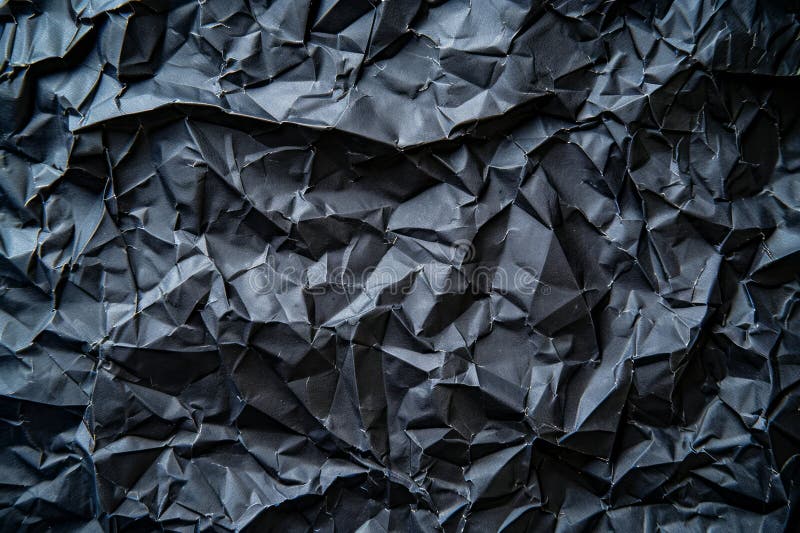 Photo of Crumpled Sheet of Black Paper. Background Texture for ...