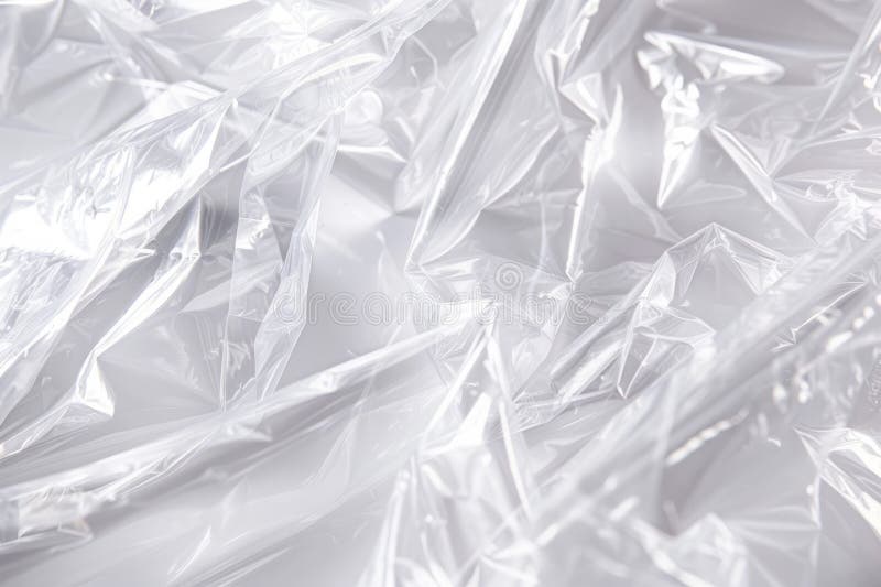 Photo of Crumpled Sheet of Polythene Plastic Wrap. Background Texture ...