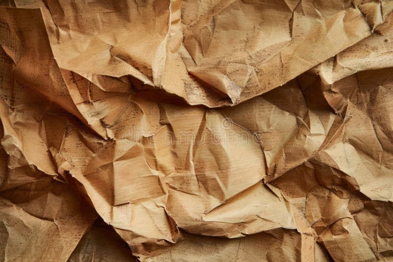 Photo of Crumpled Sheet of Toned Brown Paper. Background Texture for ...