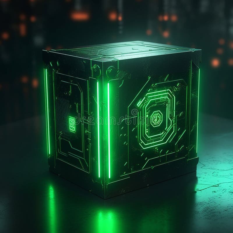 Photo Cube or Box Consists Matrix of Digitsfuturistic Modern ...