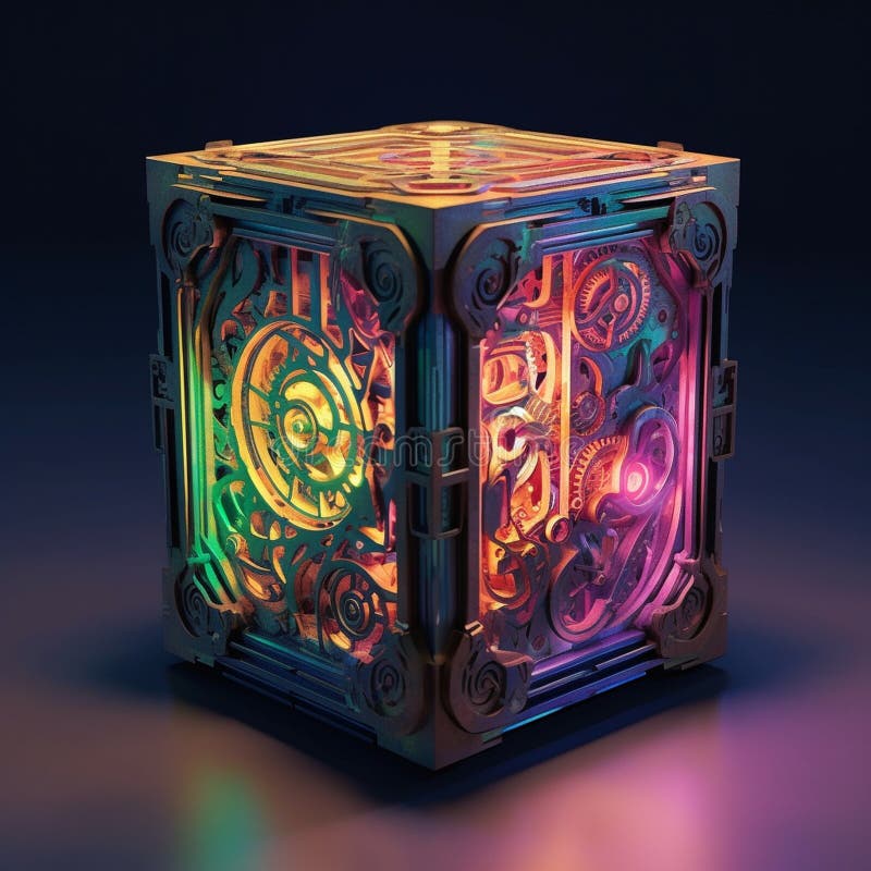 Photo Cube or Box Consists Matrix of Digitsfuturistic Modern ...