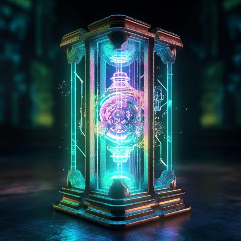 Photo Cube or Box Consists Matrix of Digitsfuturistic Modern ...