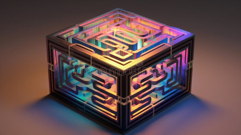 Photo Cube or Box Consists Matrix of Digitsfuturistic Modern ...