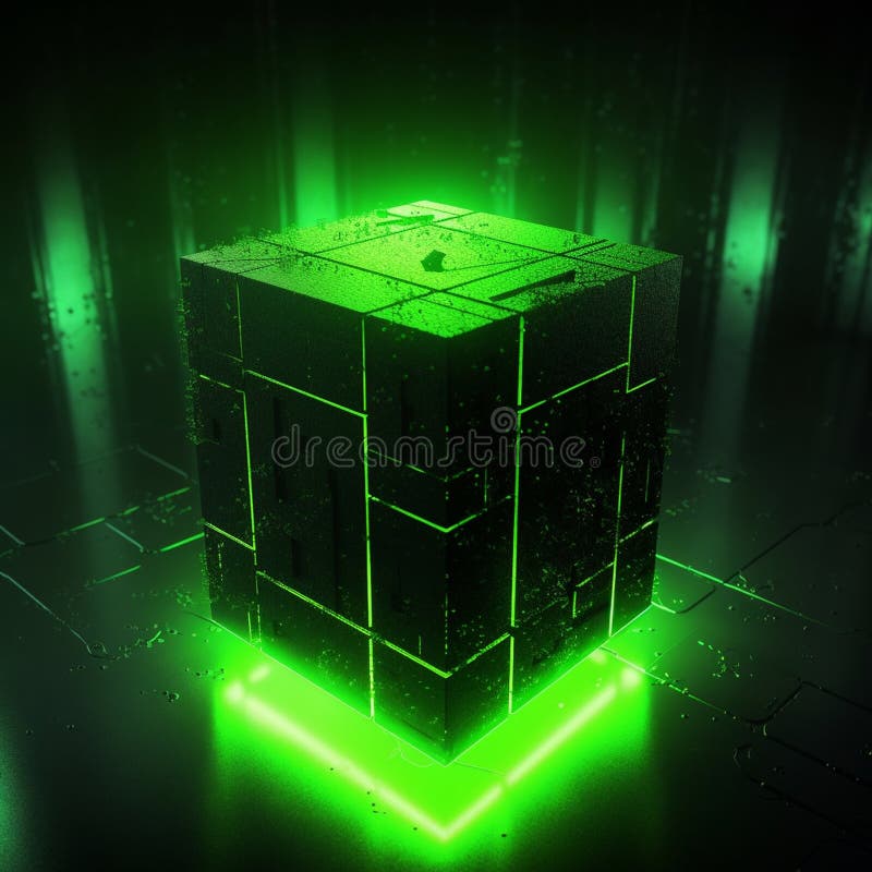 Photo Cube or Box Consists Matrix of Digitsfuturistic Modern ...