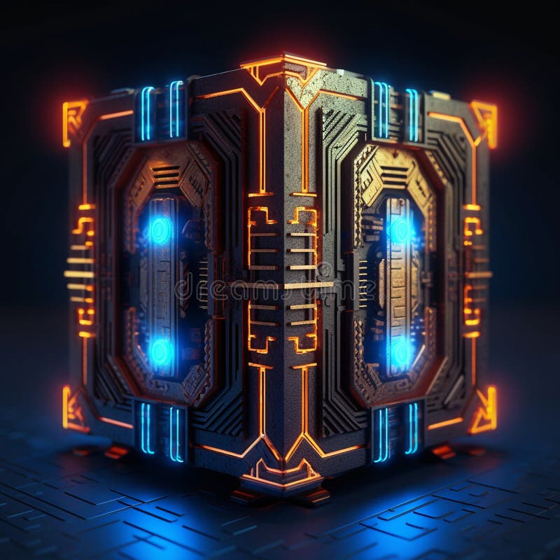 Photo Cube or Box Consists Matrix of Digitsfuturistic Modern ...