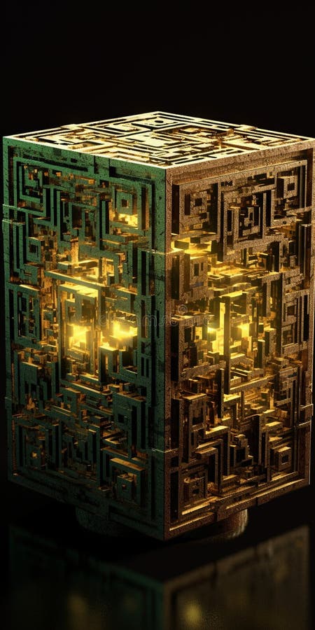 Photo Cube or Box Consists Matrix of Digitsfuturistic Modern ...