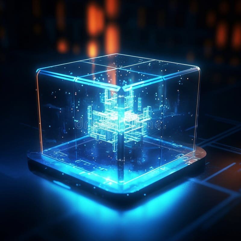 Photo Cube or Box Consists Matrix of Digitsfuturistic Modern ...