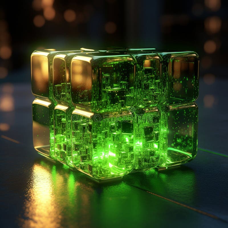 Photo Cube or Box Consists Matrix of Digitsfuturistic Modern ...