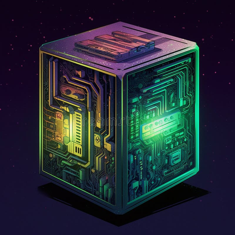 Photo Cube or Box Consists Matrix of Digitsfuturistic Modern ...