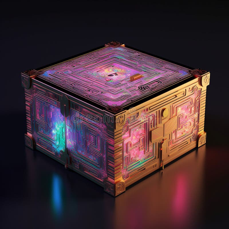 Photo Cube or Box Consists Matrix of Digitsfuturistic Modern ...