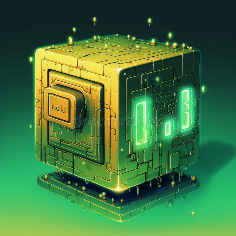 Photo Cube or Box Consists Matrix of Digitsfuturistic Modern ...