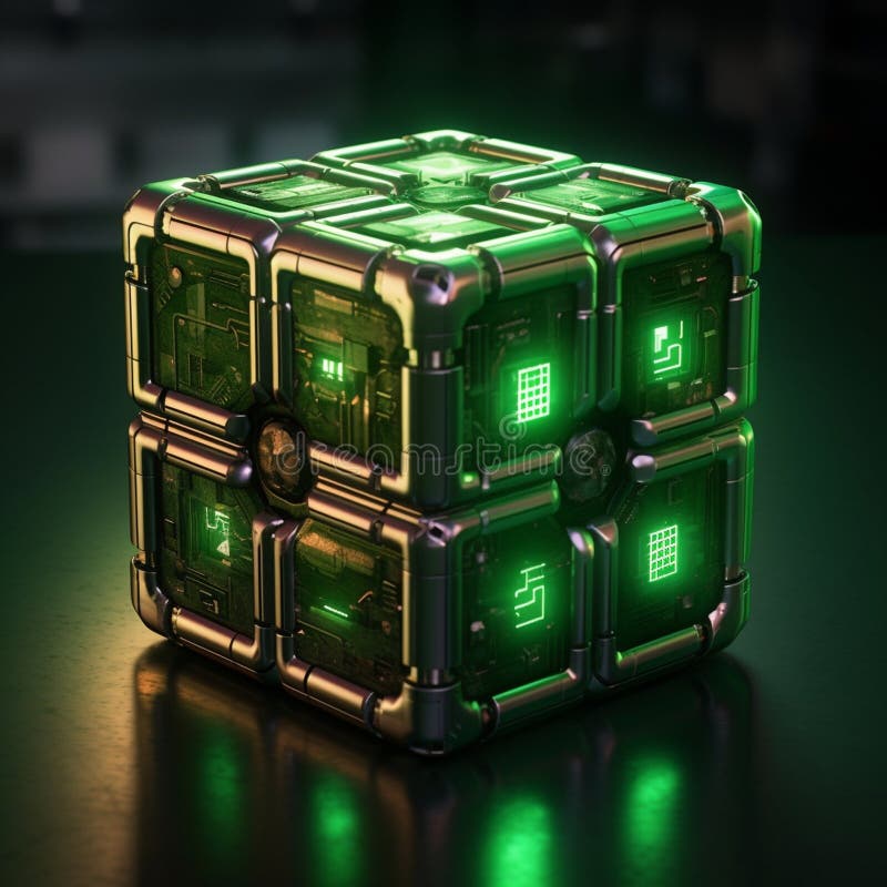 Photo Cube or Box Consists Matrix of Digitsfuturistic Modern ...