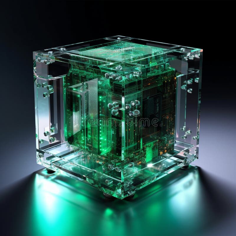 Photo Cube or Box Consists Matrix of Digitsfuturistic Modern ...