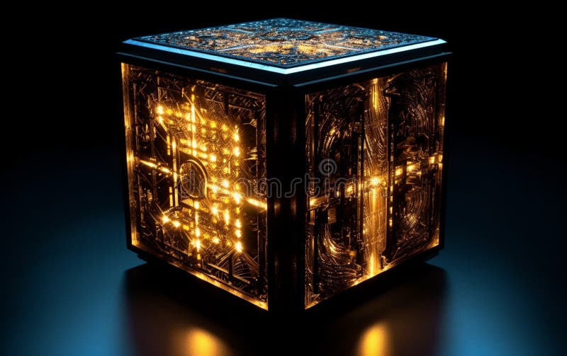 Photo Cube or Box Consists Matrix of Digitsfuturistic Modern ...