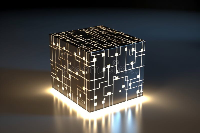 Photo Cube or Box Consists Matrix of Digitsfuturistic Modern ...