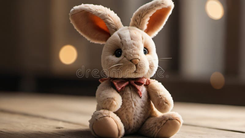 Photo of Cuddly Vintage Rabbit Toy. Generative AI Stock Illustration ...