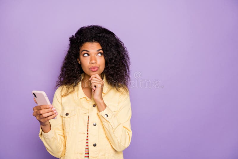 Photo Of Curly Brown Haired Attractive Bewildered Woman Remembering