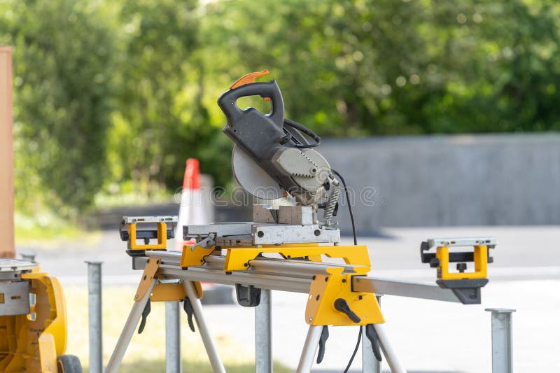 Photo of Cutting Circular Saw Object Standing Outside Stock Image ...