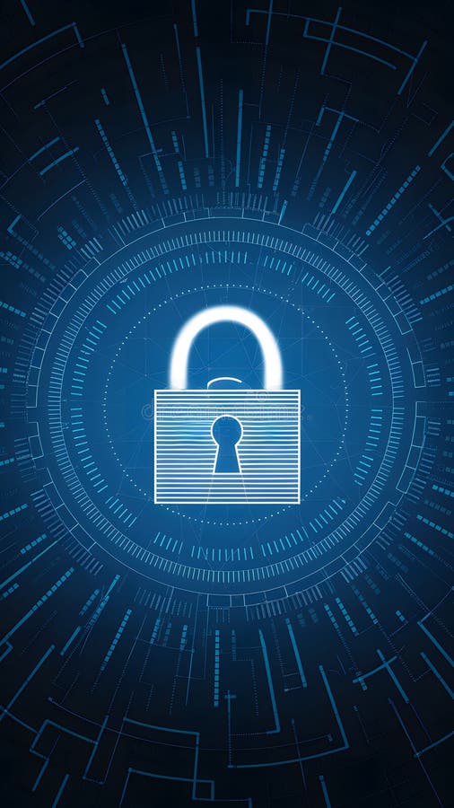 Photo Cybersecurity and Data Protection Concept, with Privacy Symbol on ...