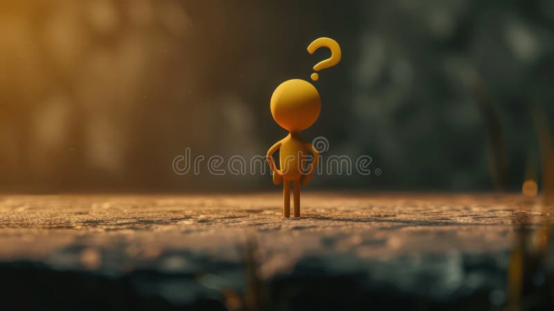 Photo 3D Character with a Question Mark Symbol Stock Illustration ...