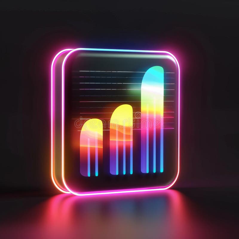 Photo of a 3D Data Monitoring Icon with a Colorful Gradient Lighting ...