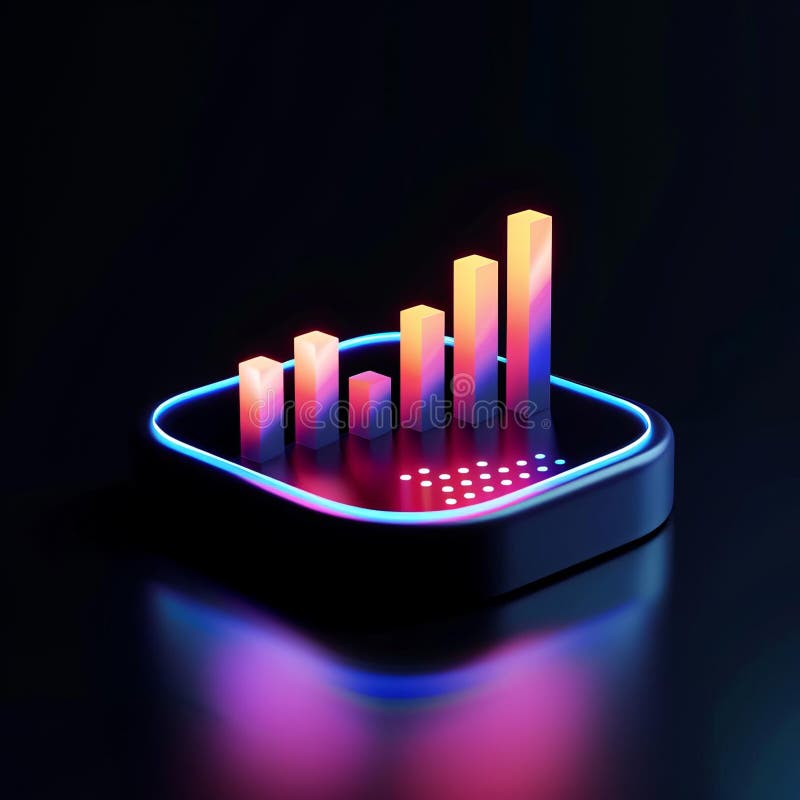 Photo of a 3D Data Monitoring Icon with a Colorful Gradient Lighting ...