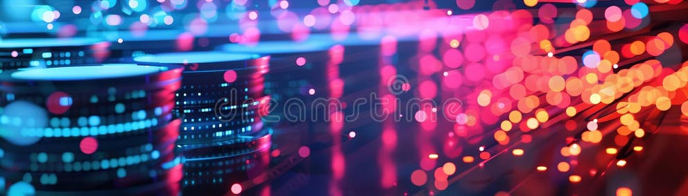 Photo of a 3D Database Management Icon with a Lively Colorful Backdrop ...