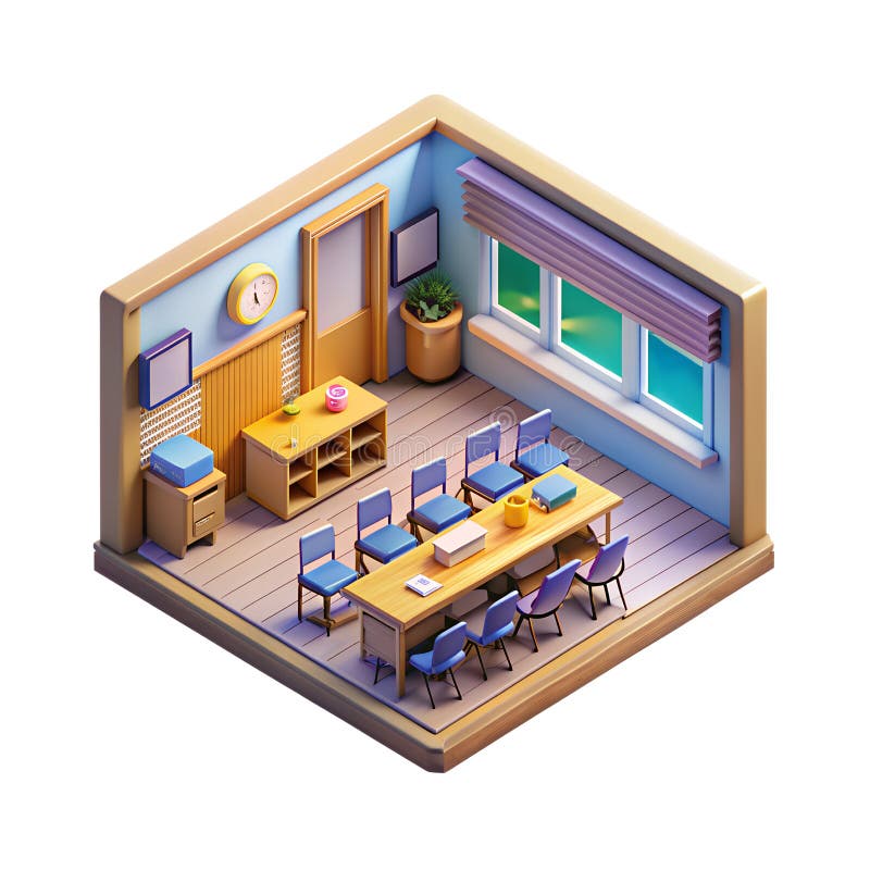 3d Render of a Modern, Realistic School Class Stock Vector ...
