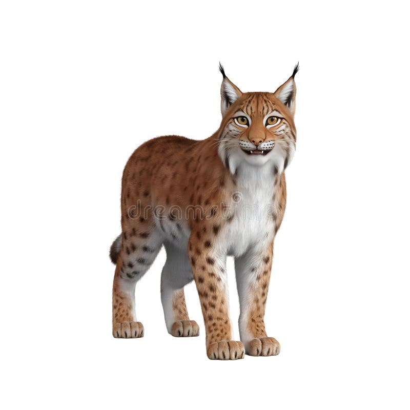 3d render realistic lynx stock illustration. Illustration of carnivore ...