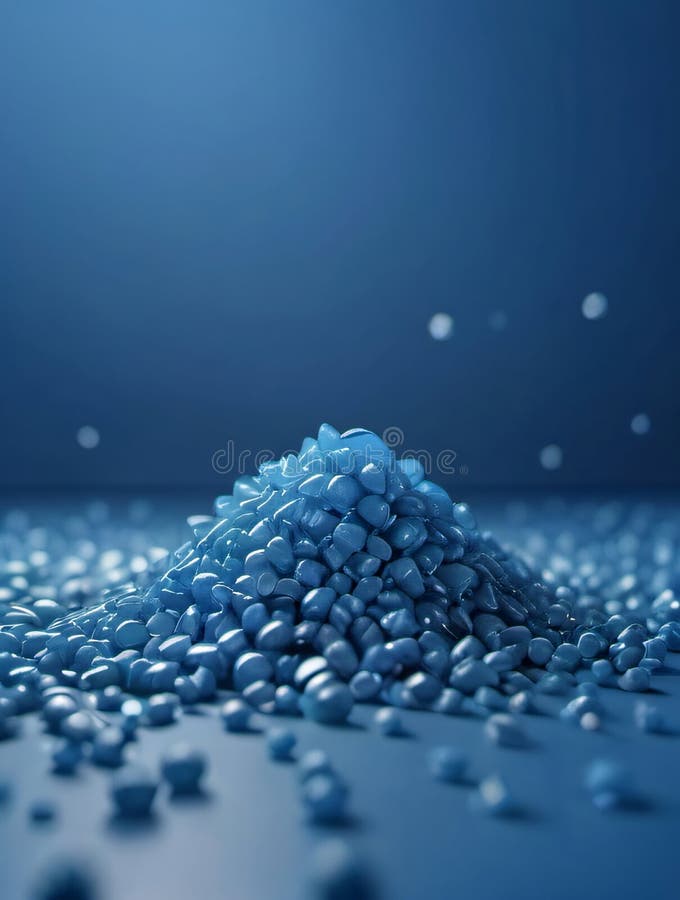 Photo of 3D Rendered Blue Background of a Pvc Plastic Granules ...